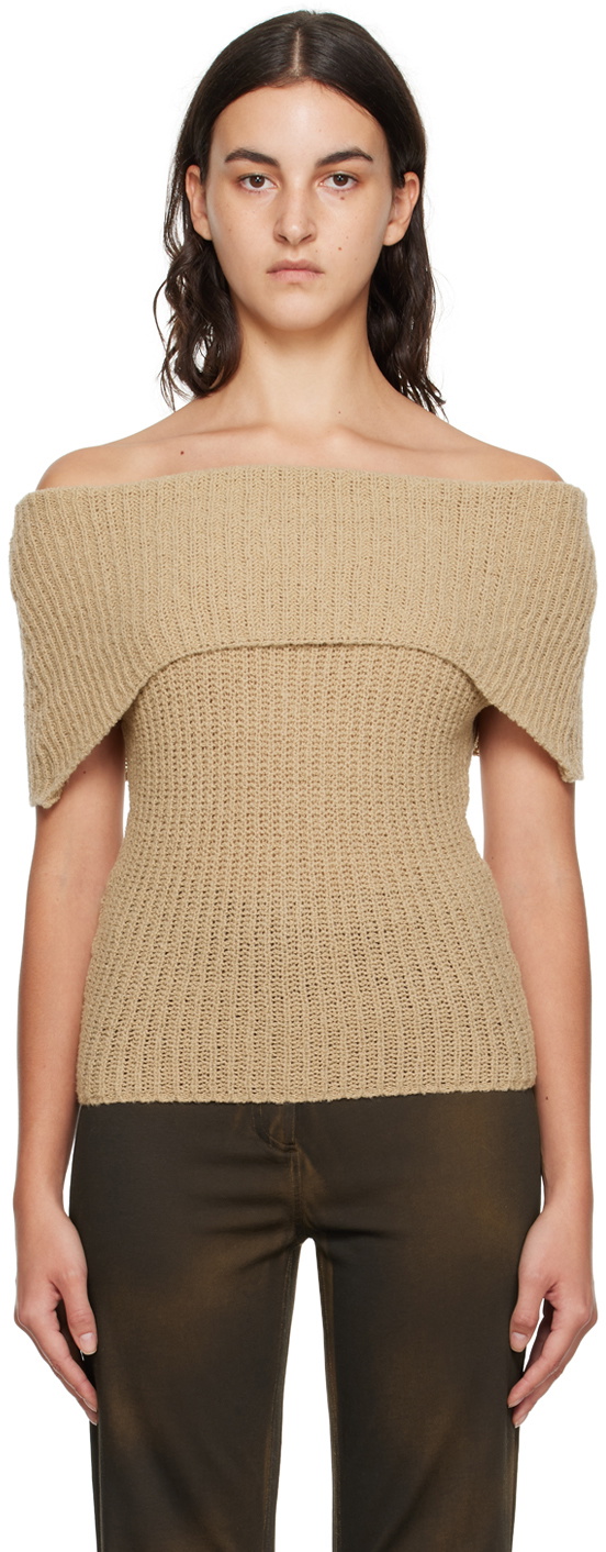 Gimaguas Beige Fuzzy Sweater Gimaguas