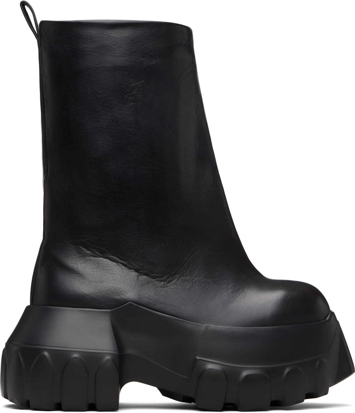 Rick Owens Black Temple Flared Mega Tractor Boots Rick Owens
