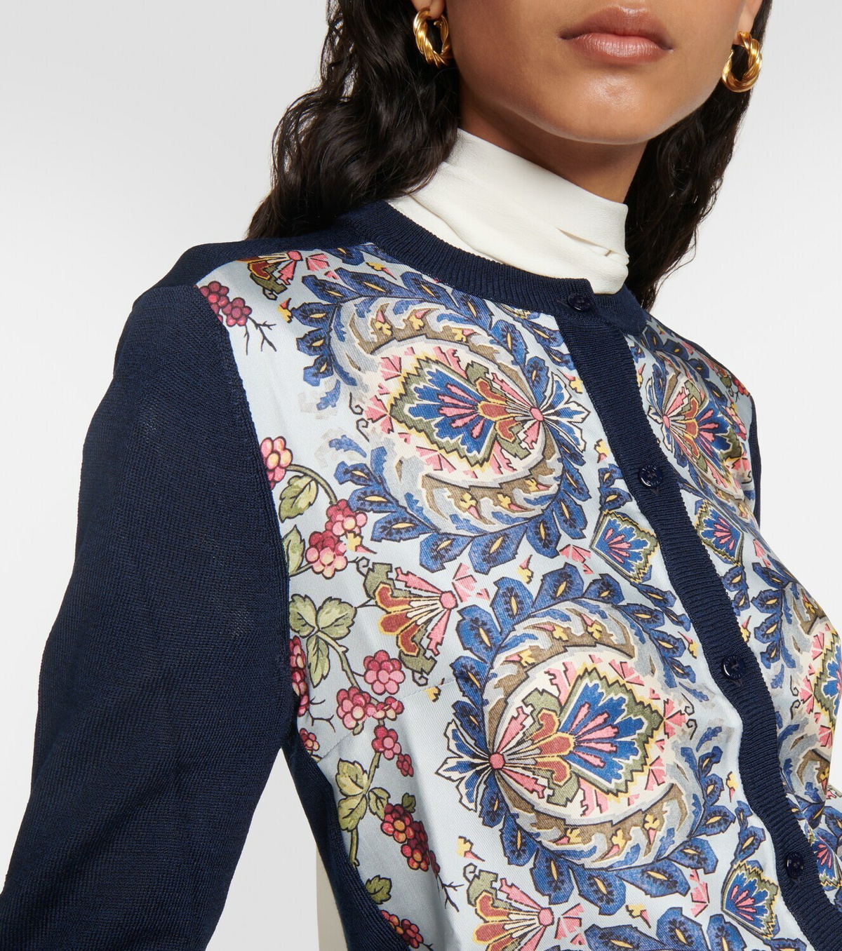 Etro Printed silk and cotton-blend cardigan Etro