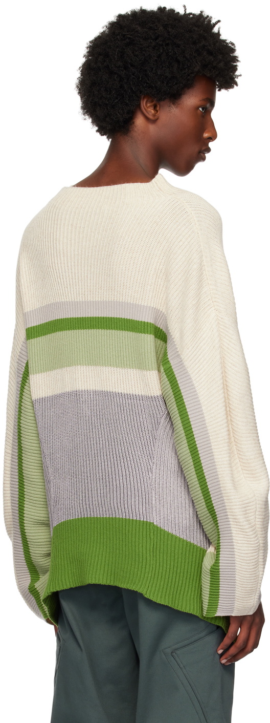 Kiko Kostadinov Off-White & Green Essick Stripe Turtleneck Kiko Kostadinov