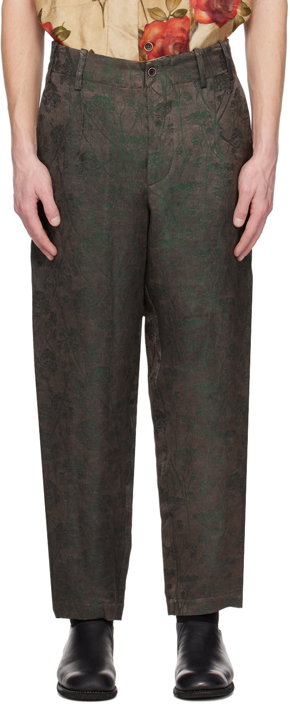 UMA WANG Green & Brown Patrick Trousers