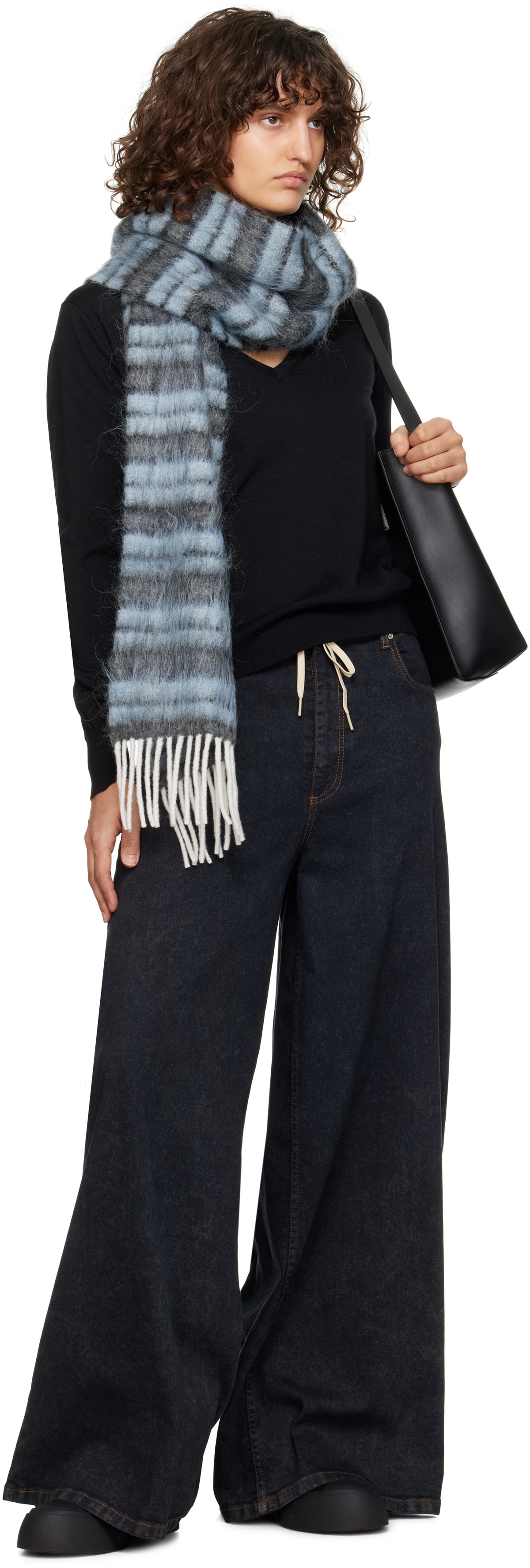 Marni Blue Wool & Mohair Scarf Marni