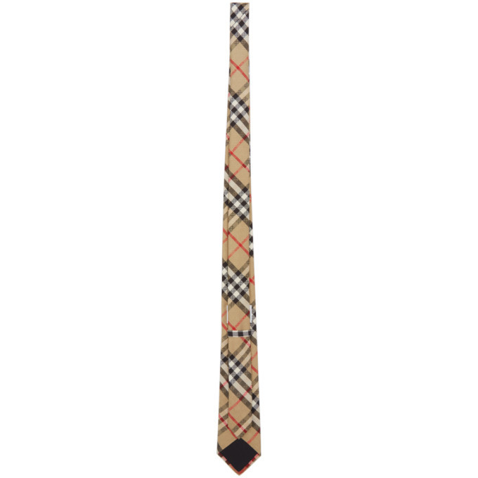Burberry Beige Silk Check Classic Cut Tie Burberry