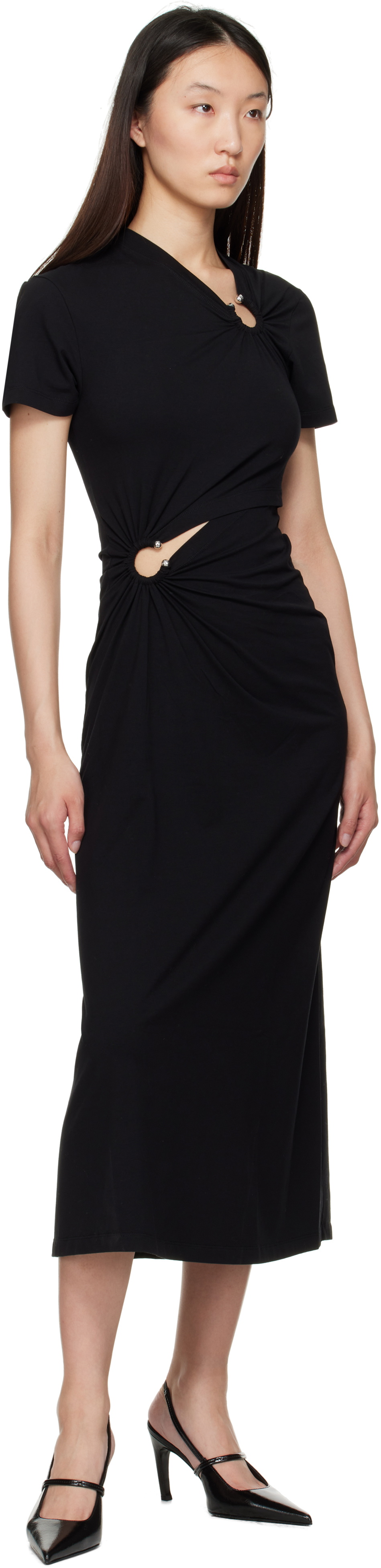 Rabanne Black Piercing Maxi Dress Paco Rabanne
