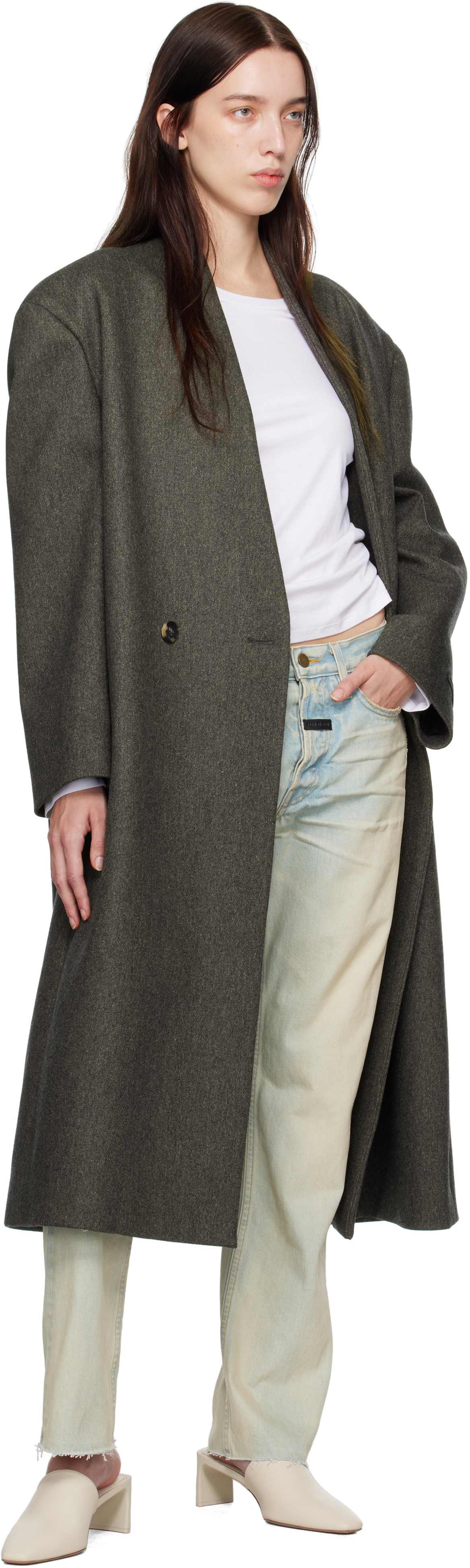 Fear of God Gray Military Wool Lapelless Coat Fear Of God