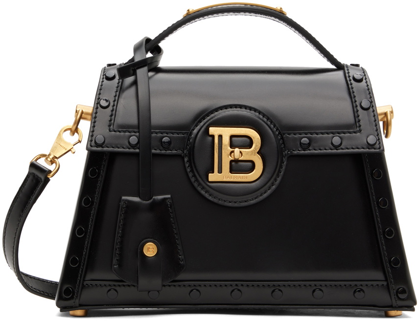 Balmain Black B-Buzz Dynasty Glazed Leather Bag Balmain