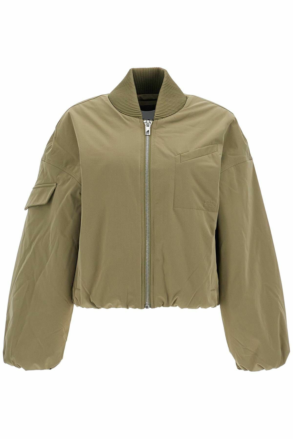 GANNI short oversized bomber jacket Green GANNI