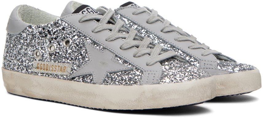 Golden Goose SSENSE Exclusive Silver Super-Star Classic Sneakers Golden ...