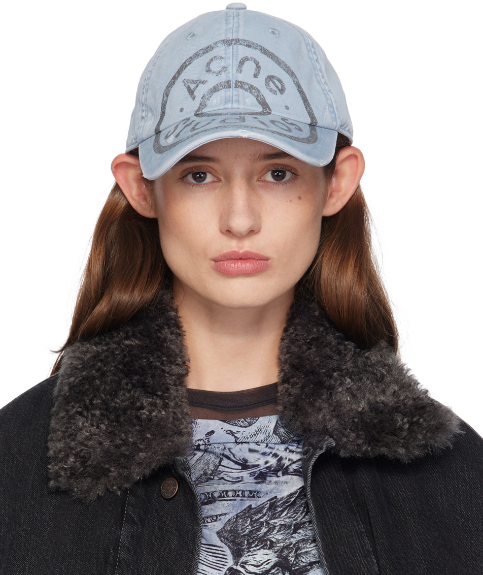 Acne Studios Blue Printed Logo Cap Acne Studios