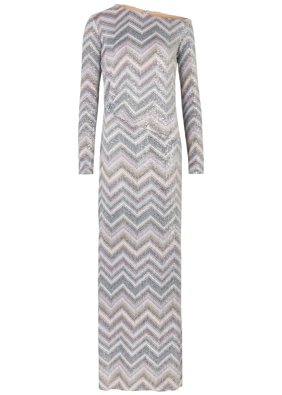 Missoni Zigzag Sequin-embellished Knitted Maxi Dress Multicoloured Missoni Missoni Zigzag Sequin-embellished Knitted Maxi Dress Multicoloured Missoni