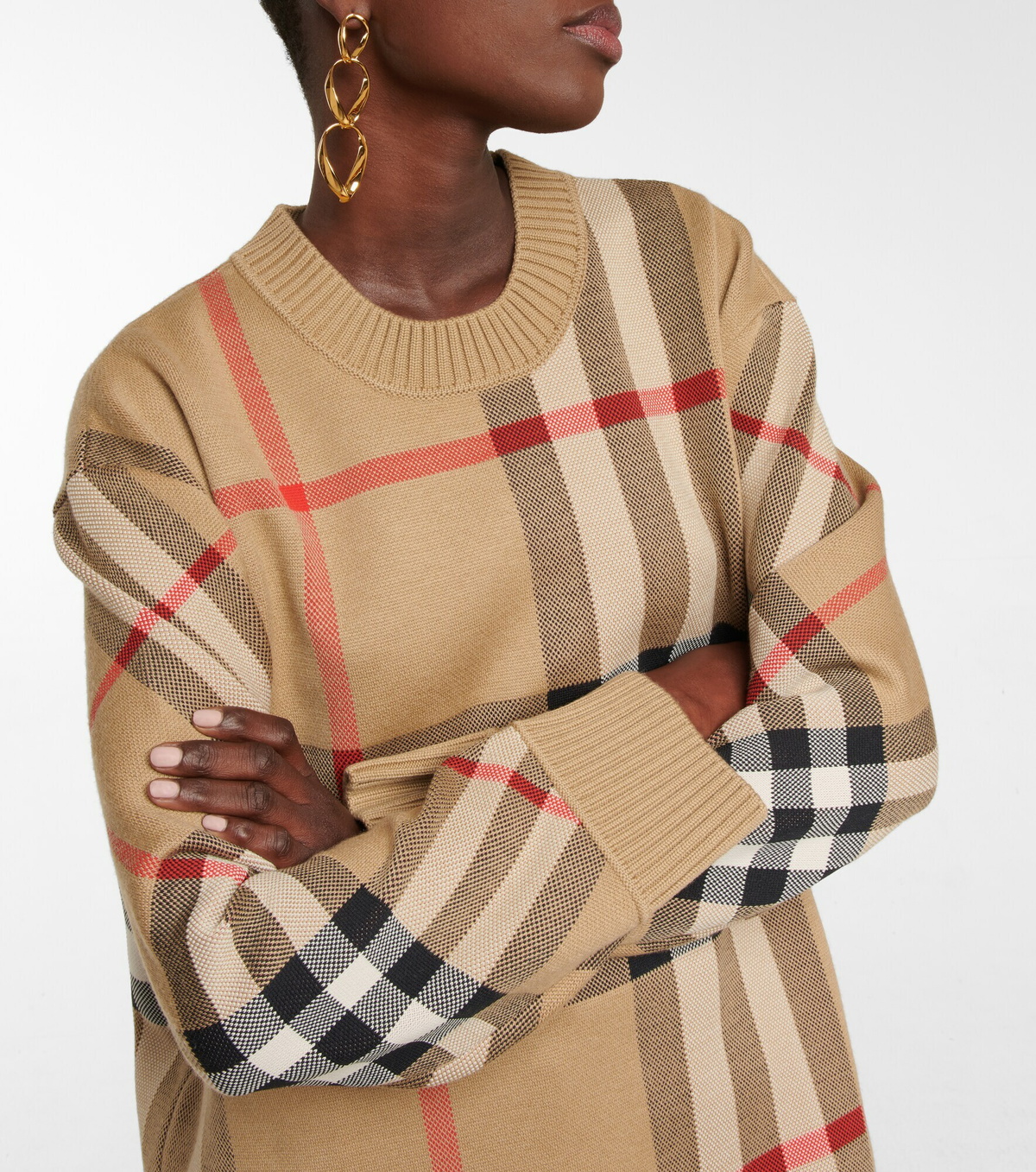 Burberry - Archive Check wool-blend oversized sweater Burberry