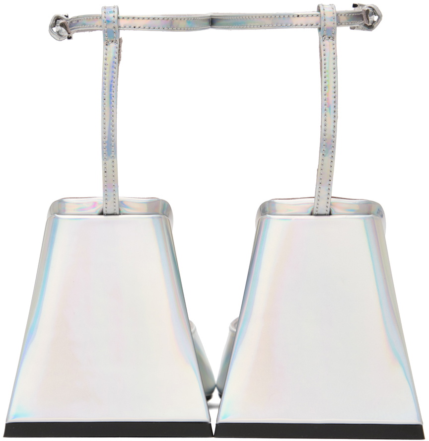 The Attico Silver Piper Heeled Sandals The Attico