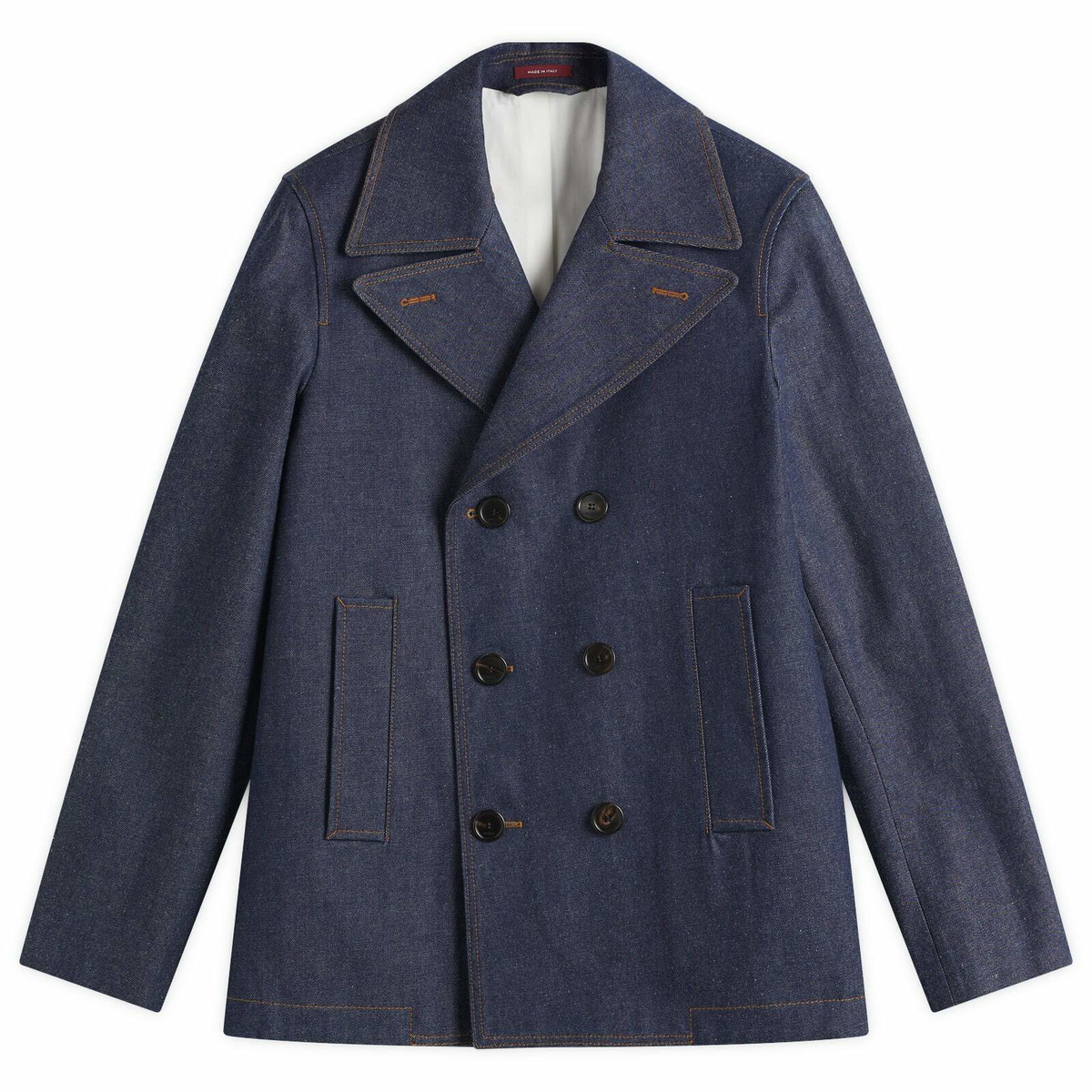 Gucci Men's Denim Peacoat in Dark Blue/Mix Gucci