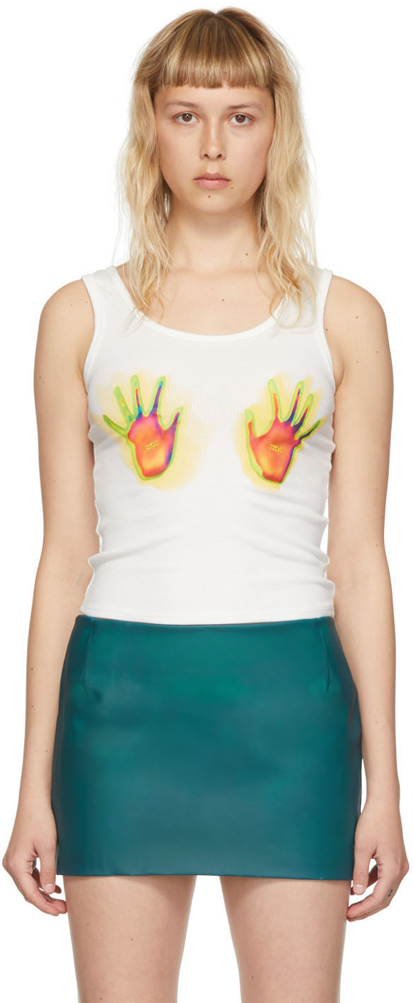 Sinead Gorey White Polyester Tank Top