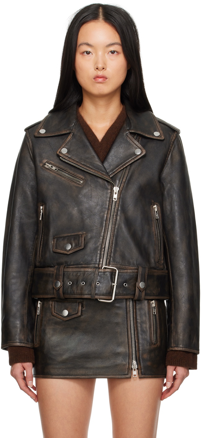 Stand Studio Brown ICON Biker Leather Jacket Stand Studio