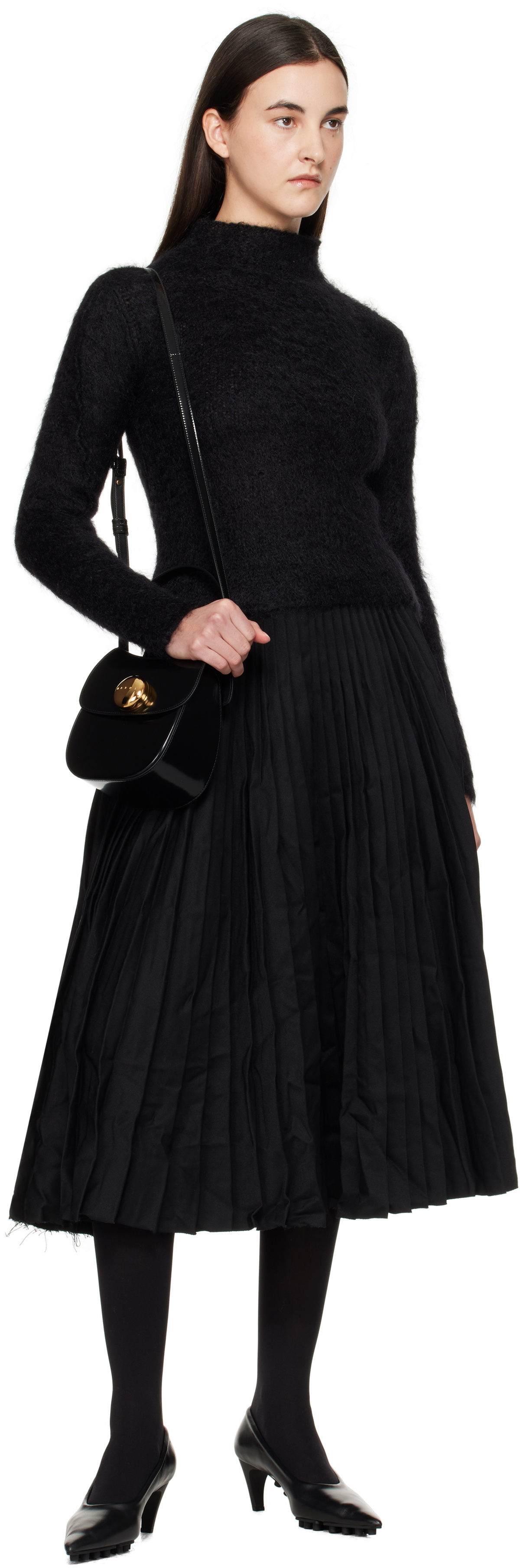 Marni Black Leather Butterfly Small Bag Marni