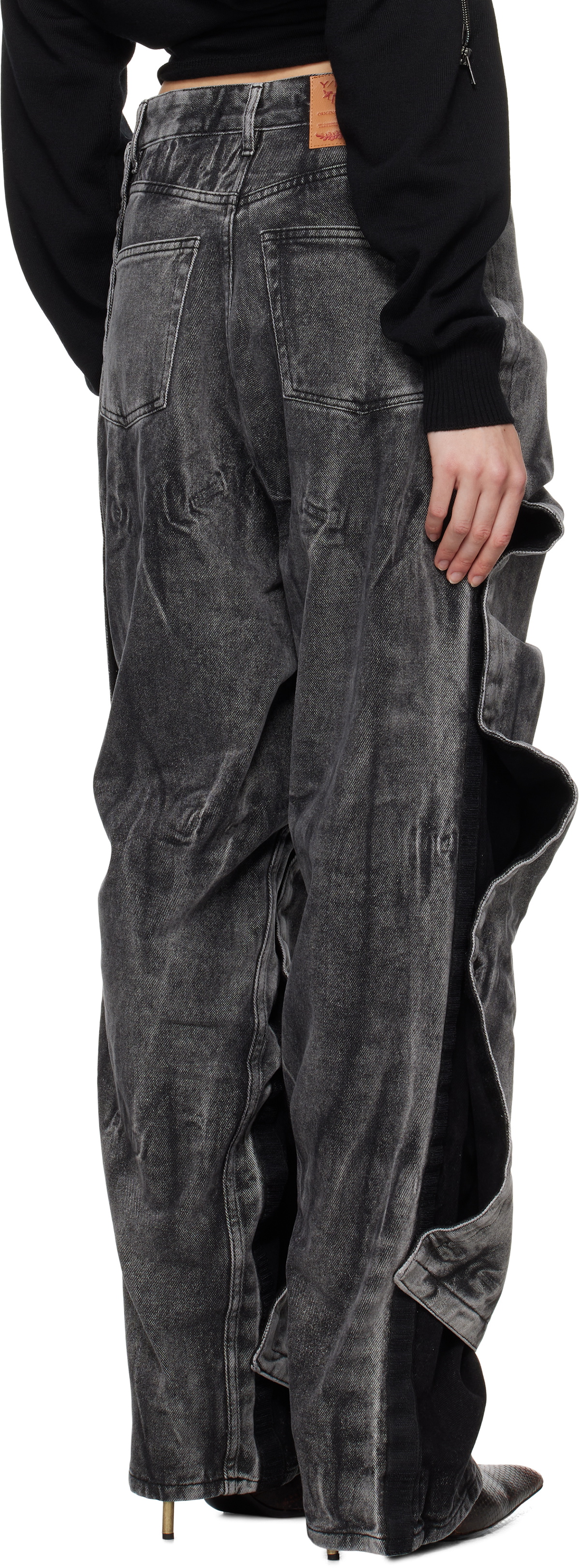 Y/Project Black Velcro Panel Jeans Y/Project