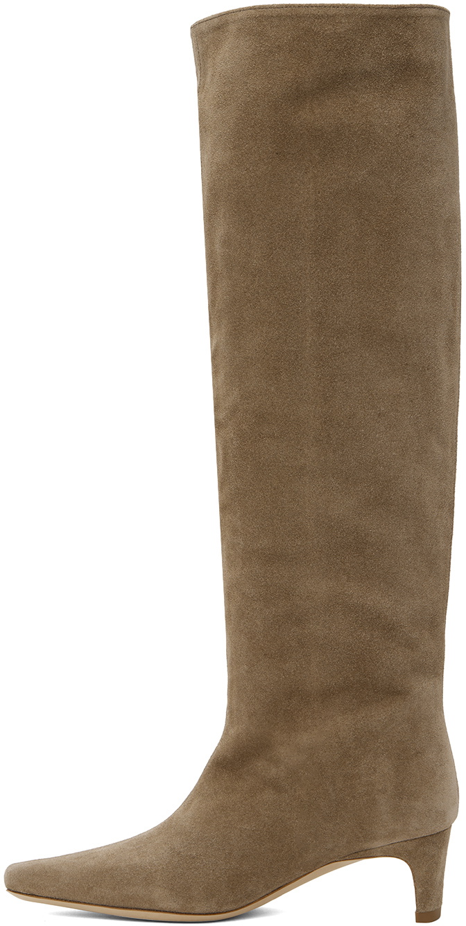 Staud Taupe Wally Suede Tall Boots Staud