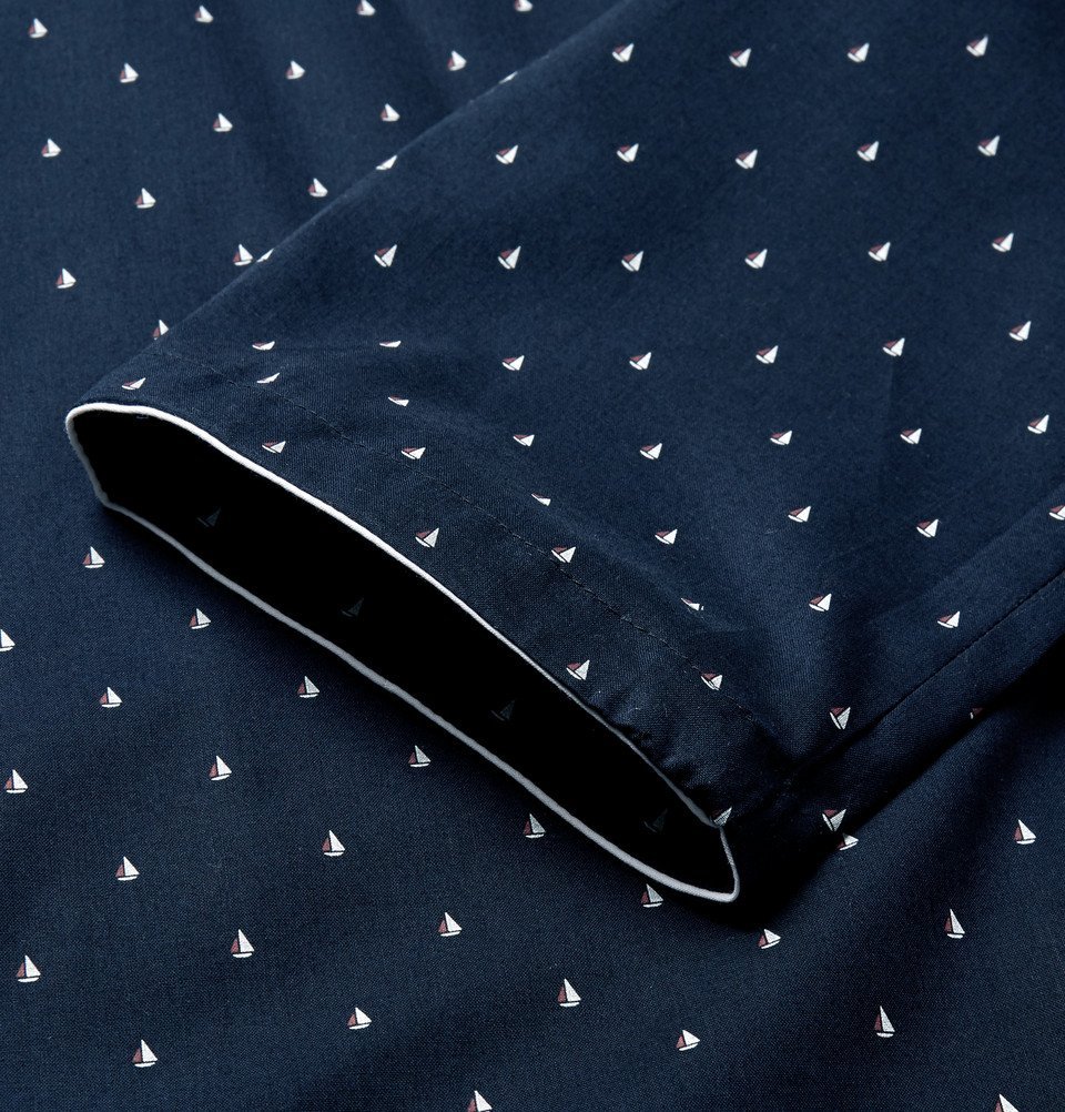 Derek Rose - Nelson Printed Cotton Pyjama Set - Men - Navy Derek Rose