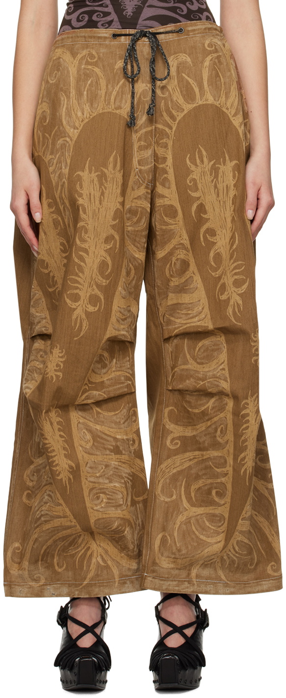 Anna Castellano SSENSE Exclusive Brown Hearts Jeans