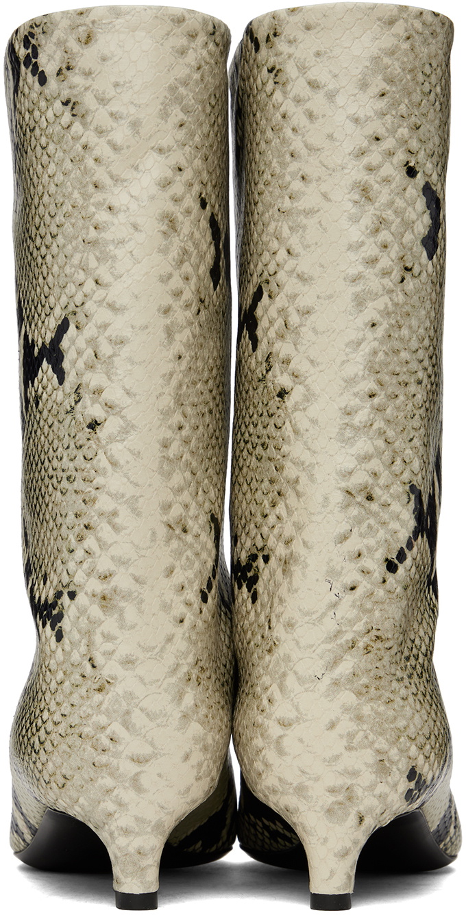 Jil Sander Off-White Pointed Toe Boots Jil Sander