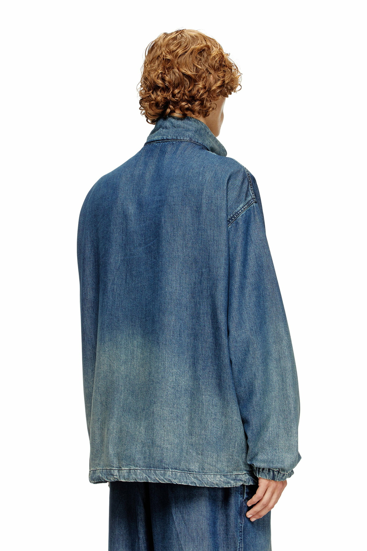 Diesel Zipped jacket in fluid denim - Denim Jackets Mens in Blue Diesel
