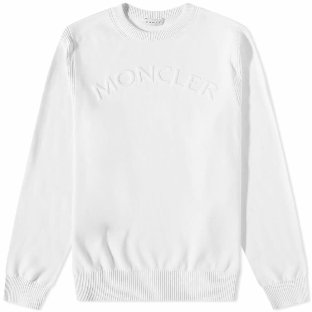 Moncler Men's Crew Neck Knit in White Moncler