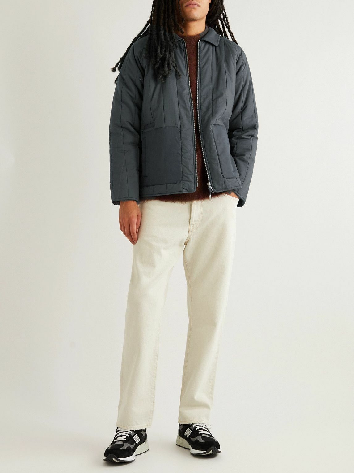 Folk - Panelled Padded Cotton-Twill Jacket - Blue Folk