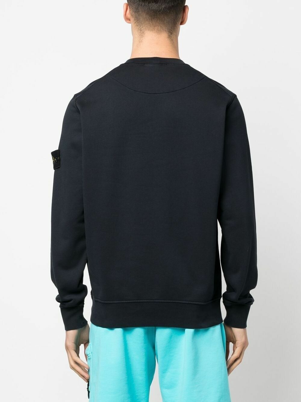 Stone Island Navy Blue Compass Patch Cotton Sweatshirt Stone Island