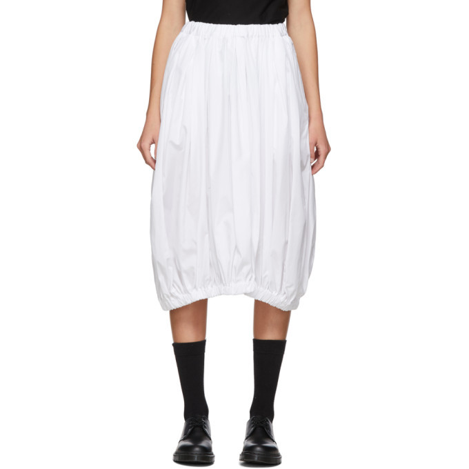 Comme des Garcons Comme des Garcons White Cotton Broadcloth Gathered ... Comme des Garcons Comme des Garcons White Cotton Broadcloth Gathered ...