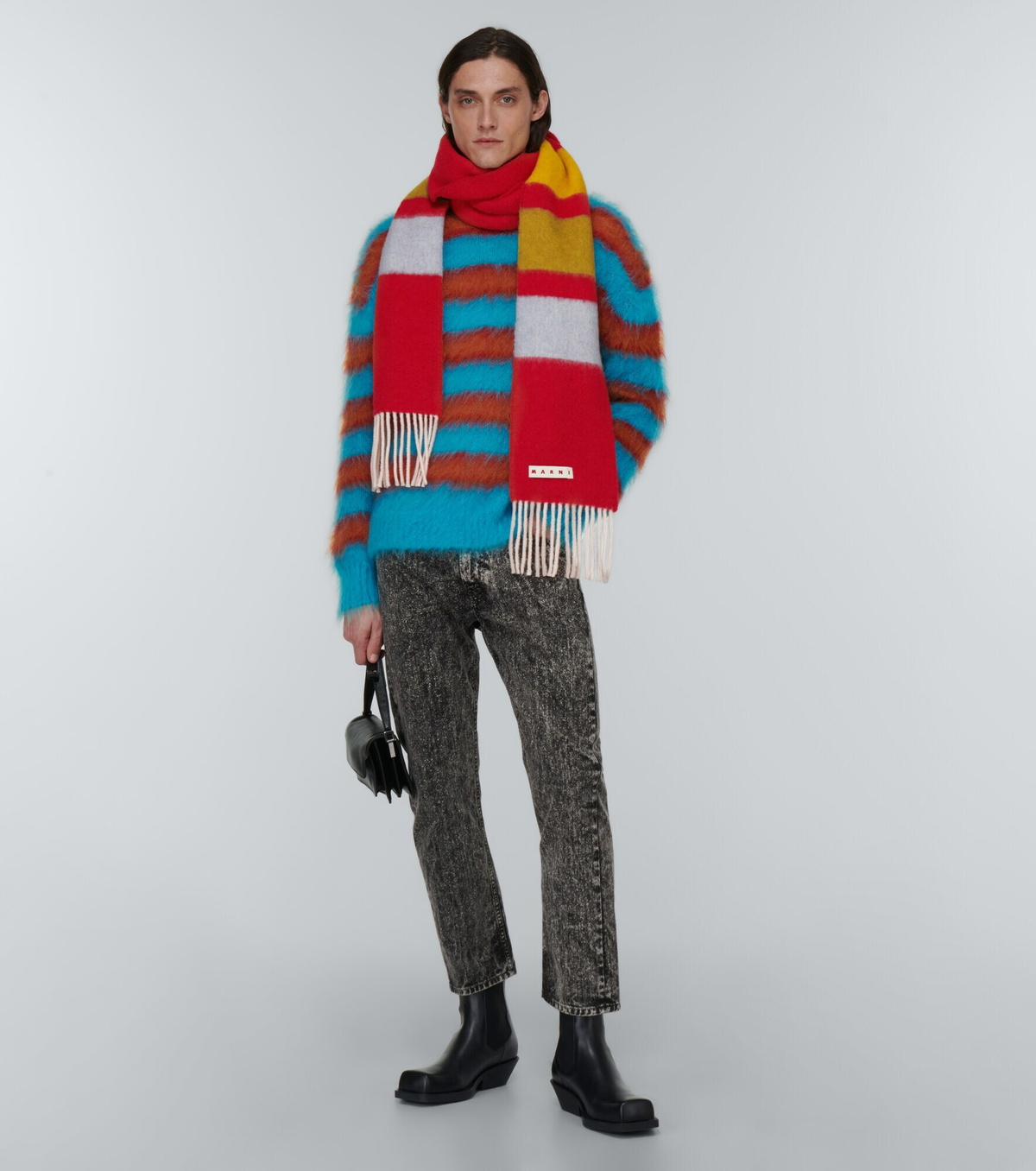 Marni - Striped wool-blend scarf Marni