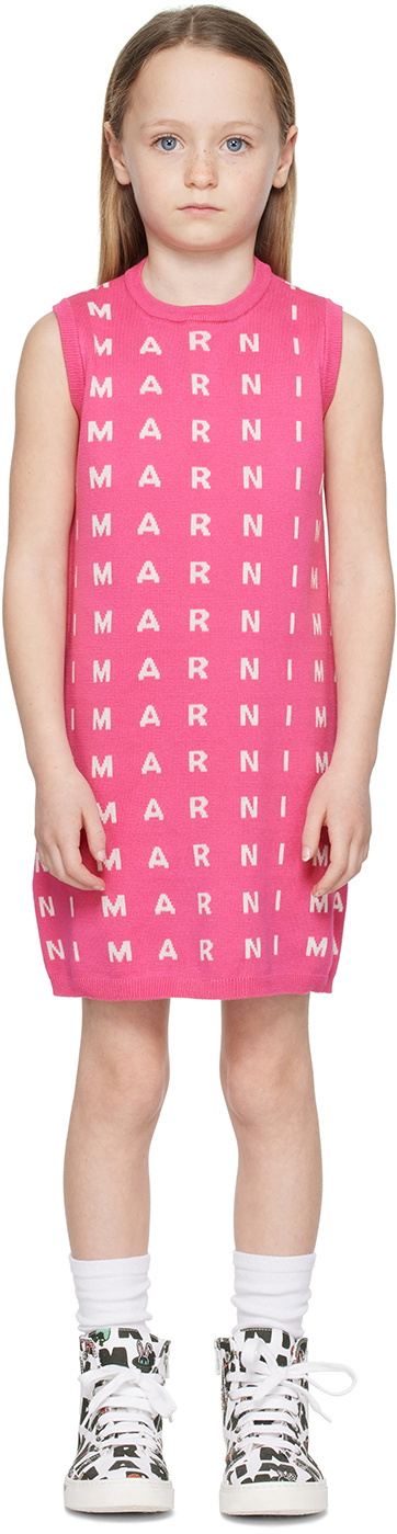 Marni Kids Pink Jacquard Dress Marni