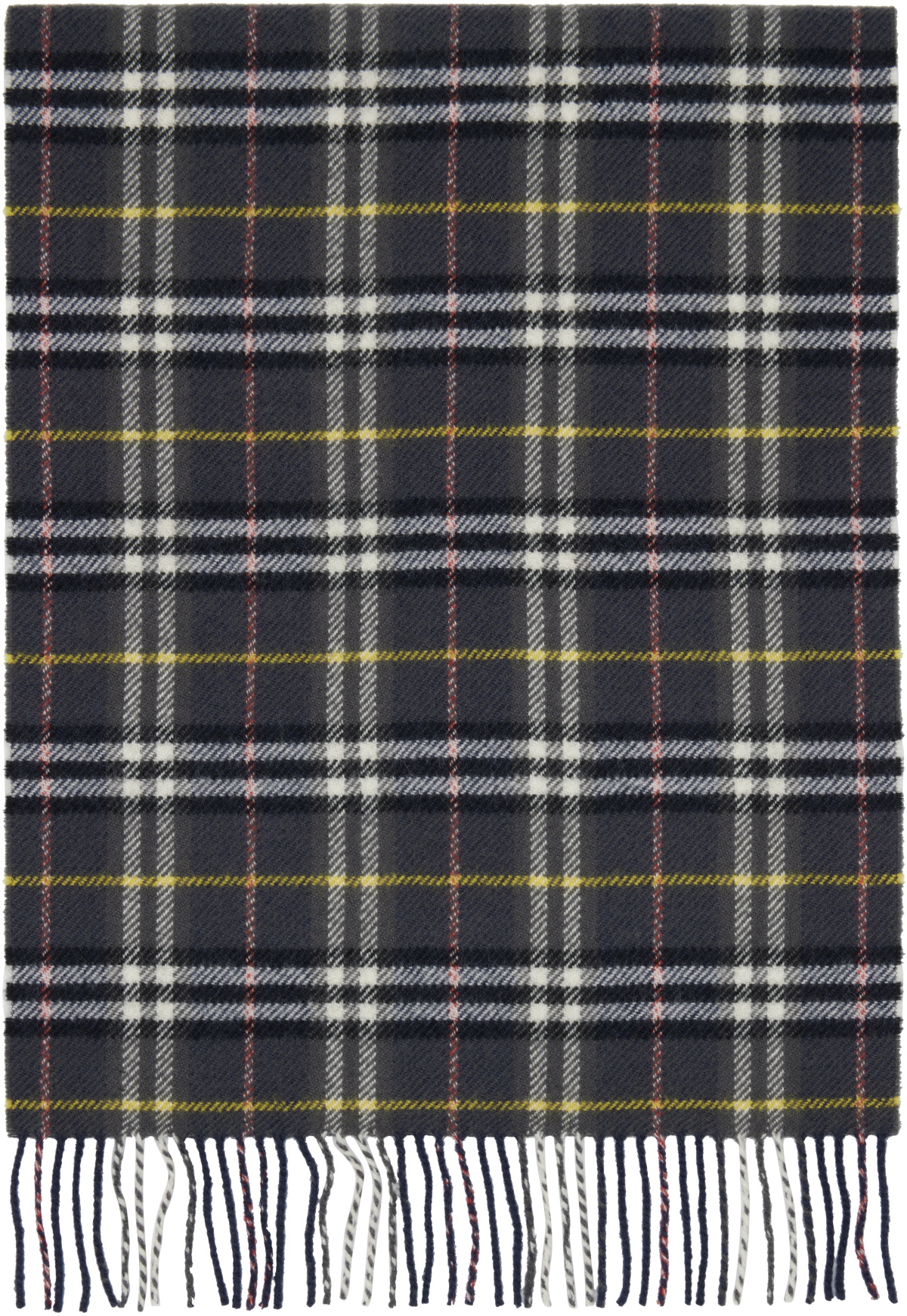 Burberry Navy Check British Wool Scarf Burberry