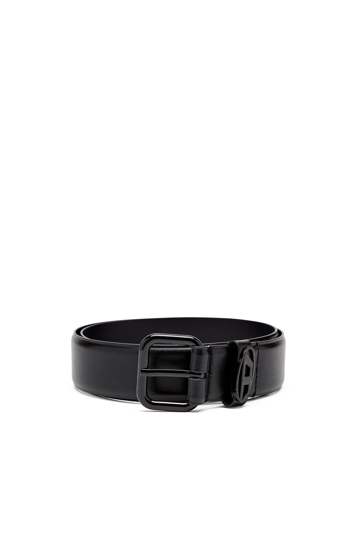 Diesel Logo-plaque embellished leather belt - Belts - Unisex - Black Diesel