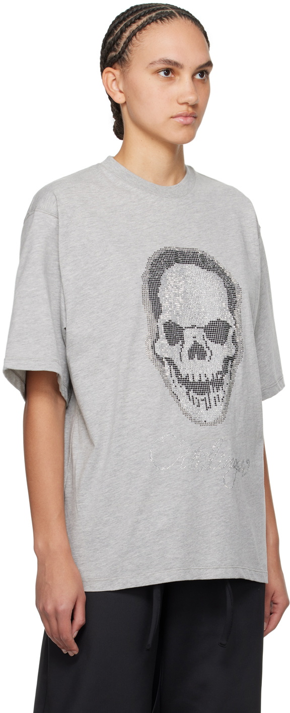 Ottolinger Gray Crystal-Cut T-Shirt Ottolinger