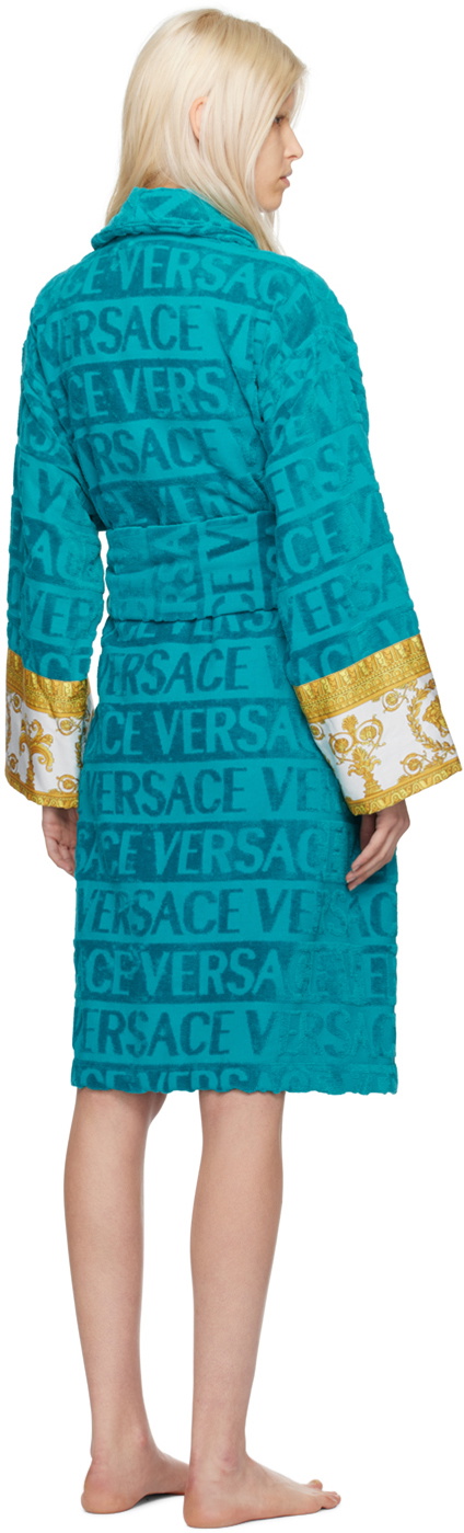 Versace Underwear Blue 'I Heart Baroque' Robe Versace Underwear