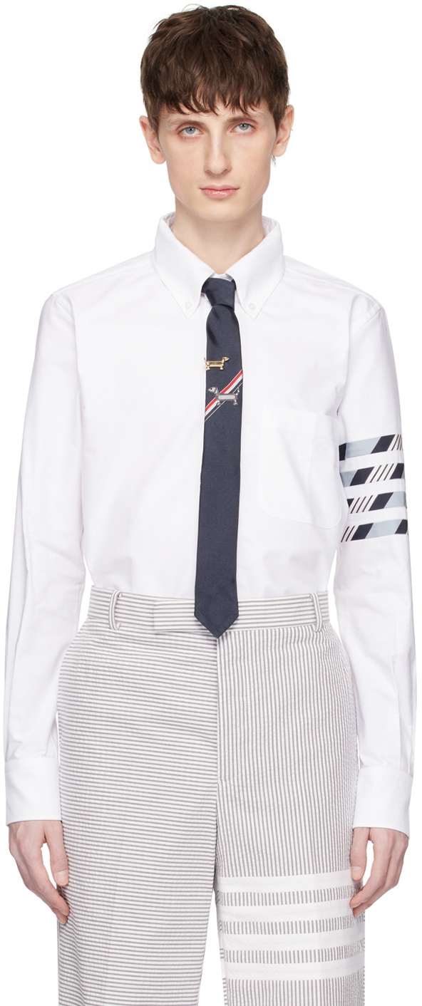 Thom Browne White 4-Bar Shirt Thom Browne