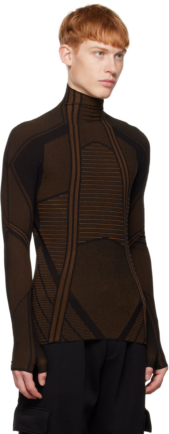 ZEGNA Black & Orange Second Skin Turtleneck Zegna