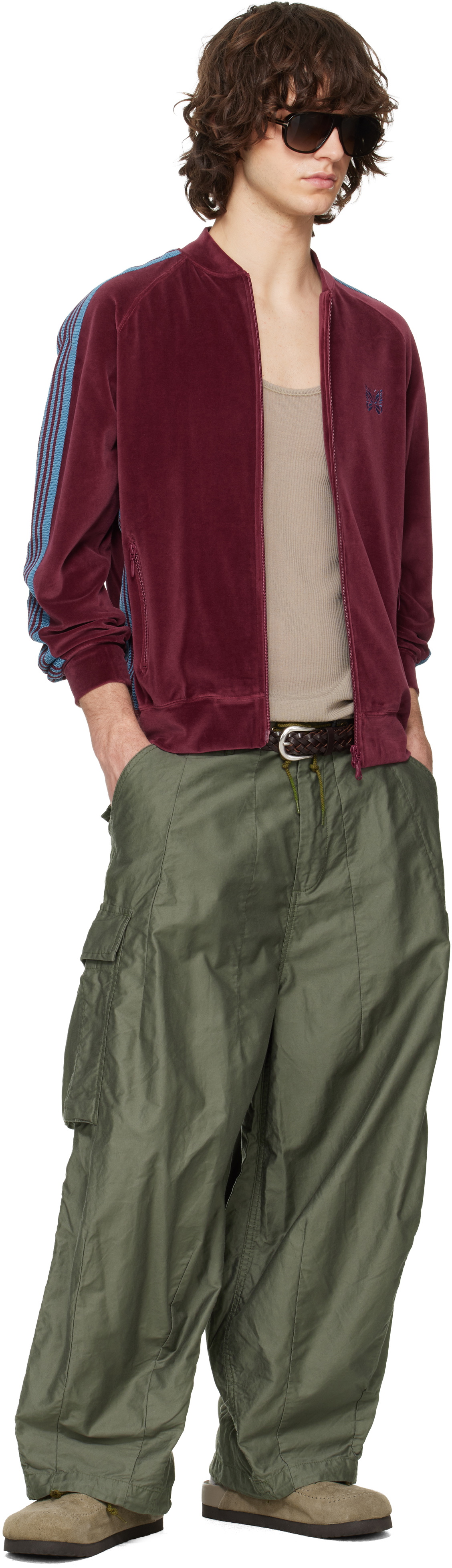 NEEDLES Taupe Suede Clog Slip-on Loafers Needles