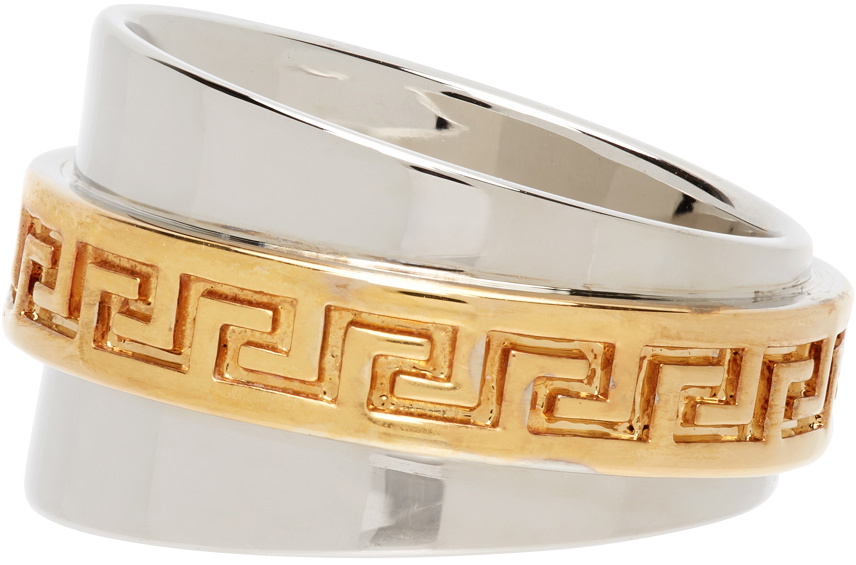 Versace Silver Greca Ring Versace