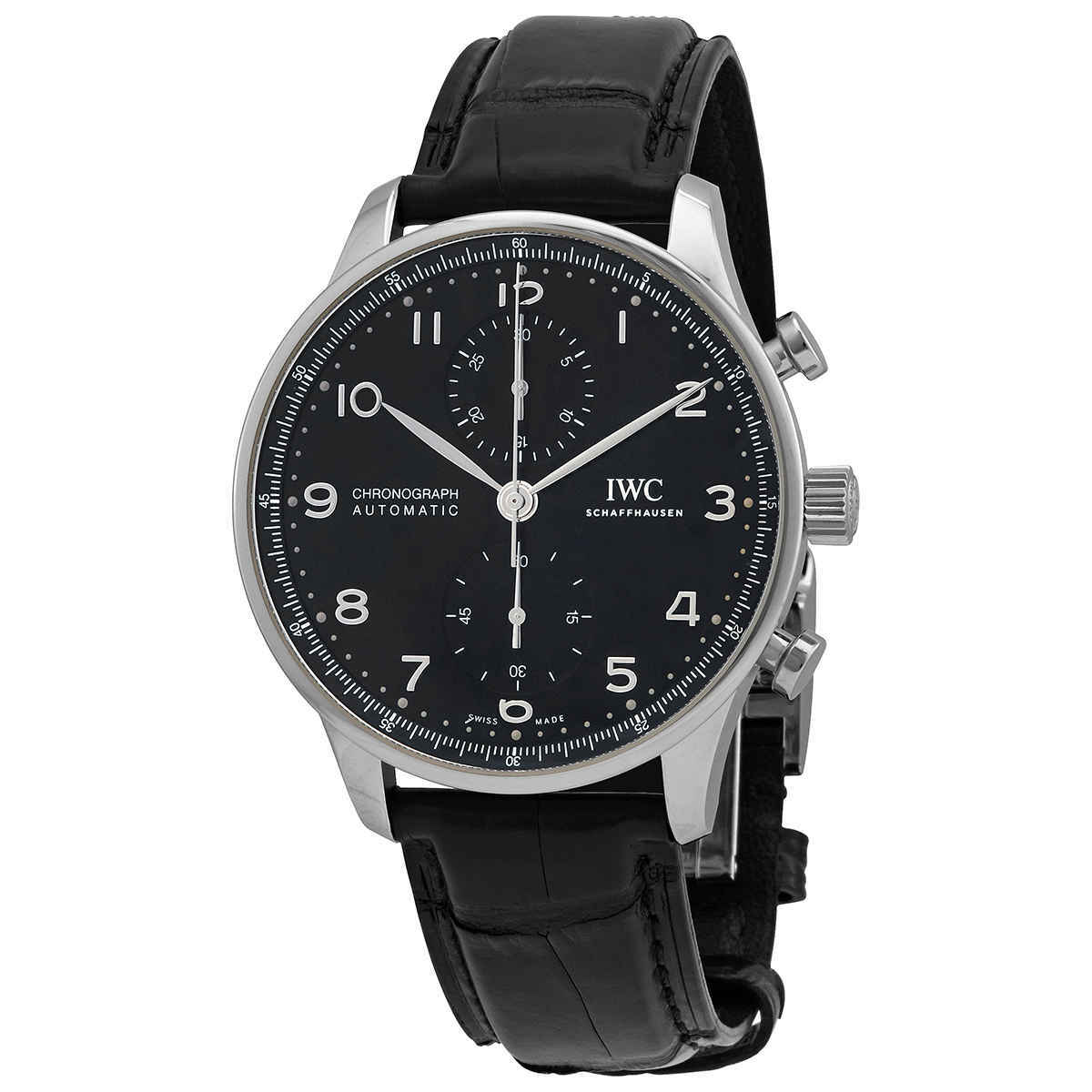 IWC Portugieser Chronograph Automatic Black Dial Mens Watch IW371609 IWC