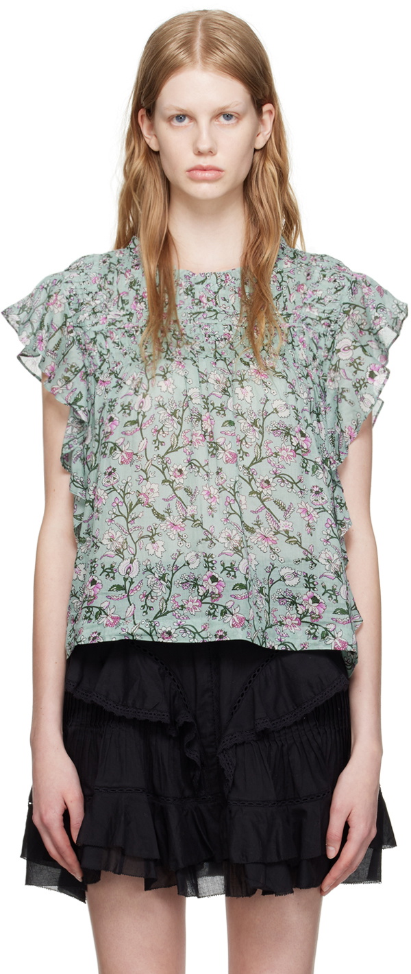 Isabel Marant Etoile Blue Layona Blouse Isabel Marant Etoile
