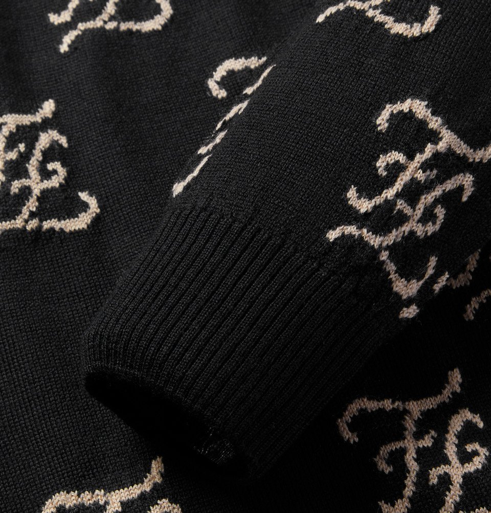 Fendi - Logo-Jacquard Wool Rollneck Sweater - Black Fendi