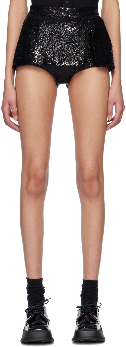 Pushbutton SSENSE Exclusive Black Wrap Skort Pushbutton