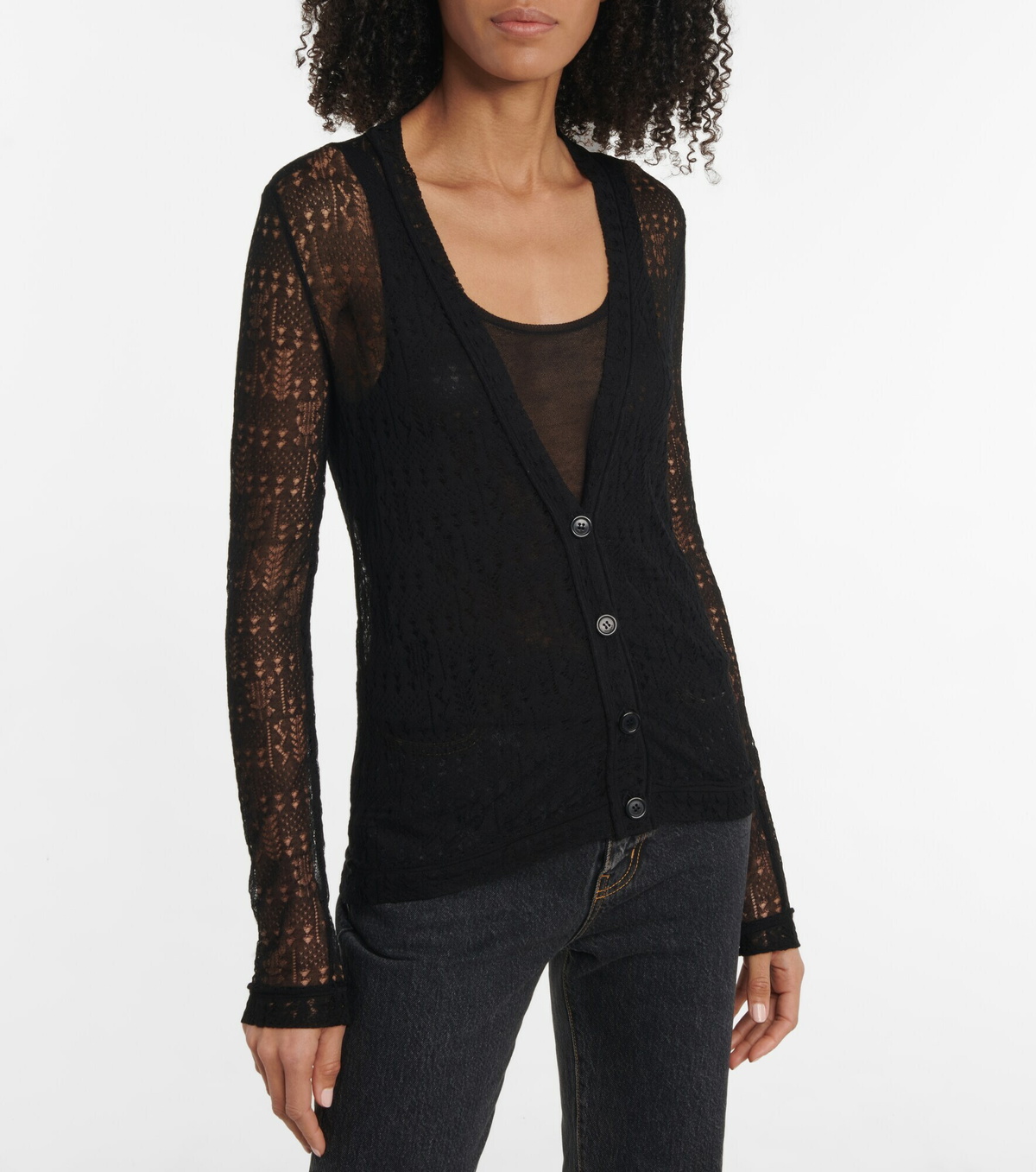 Saint Laurent - Patterned semi-sheer cardigan Saint Laurent
