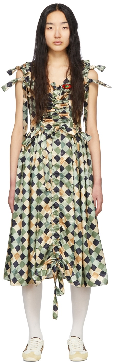 Chopova Lowena Green Polyester Midi Dress Chopova Lowena