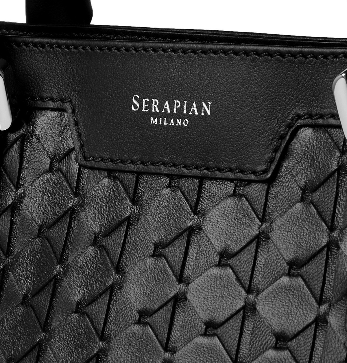 Serapian - Mosaico Leather Tote Bag - Black Serapian