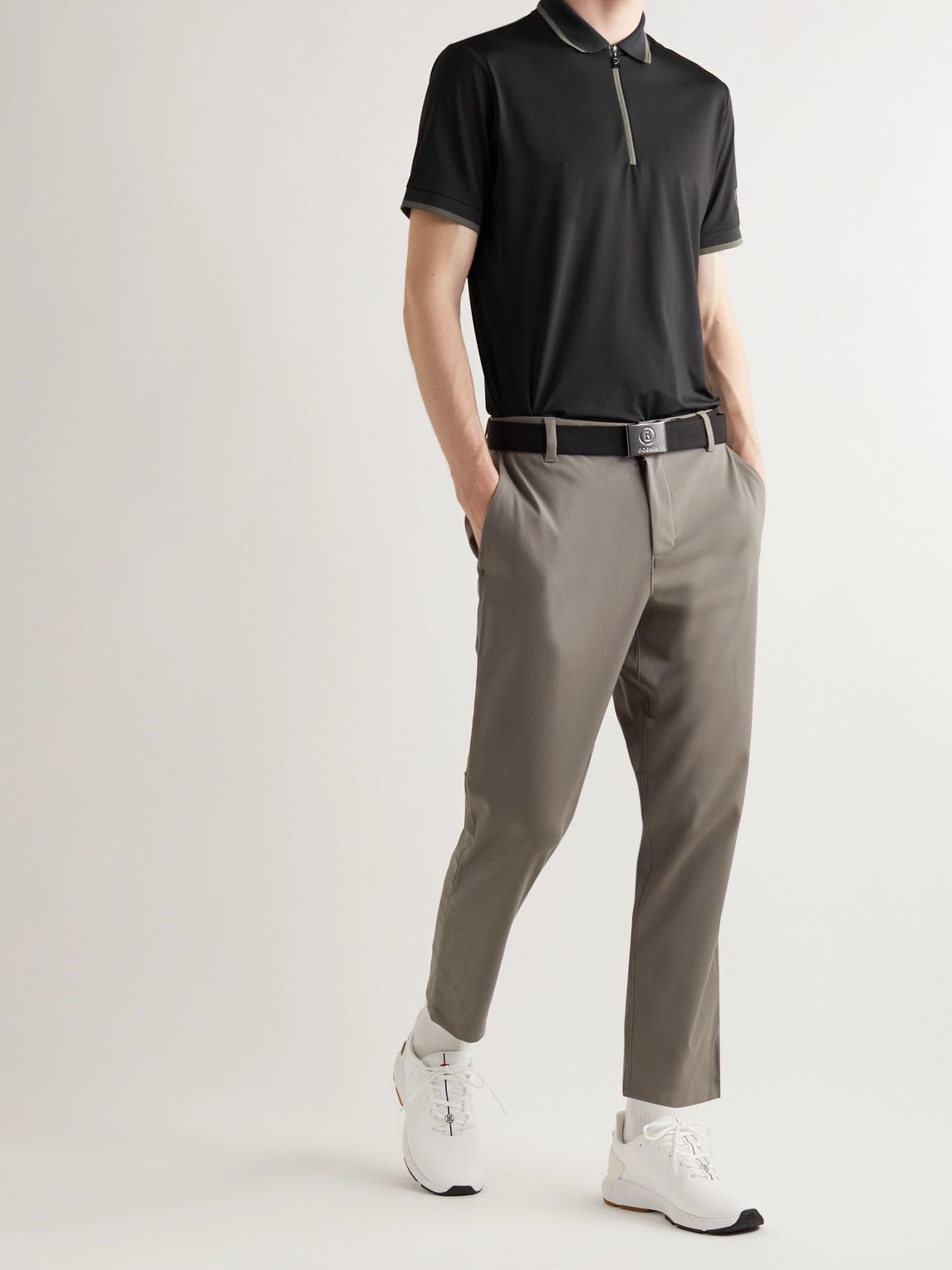 Bogner - Cody Logo-Embroidered Stretch-Jersey Half-Zip Golf Polo Shirt ...