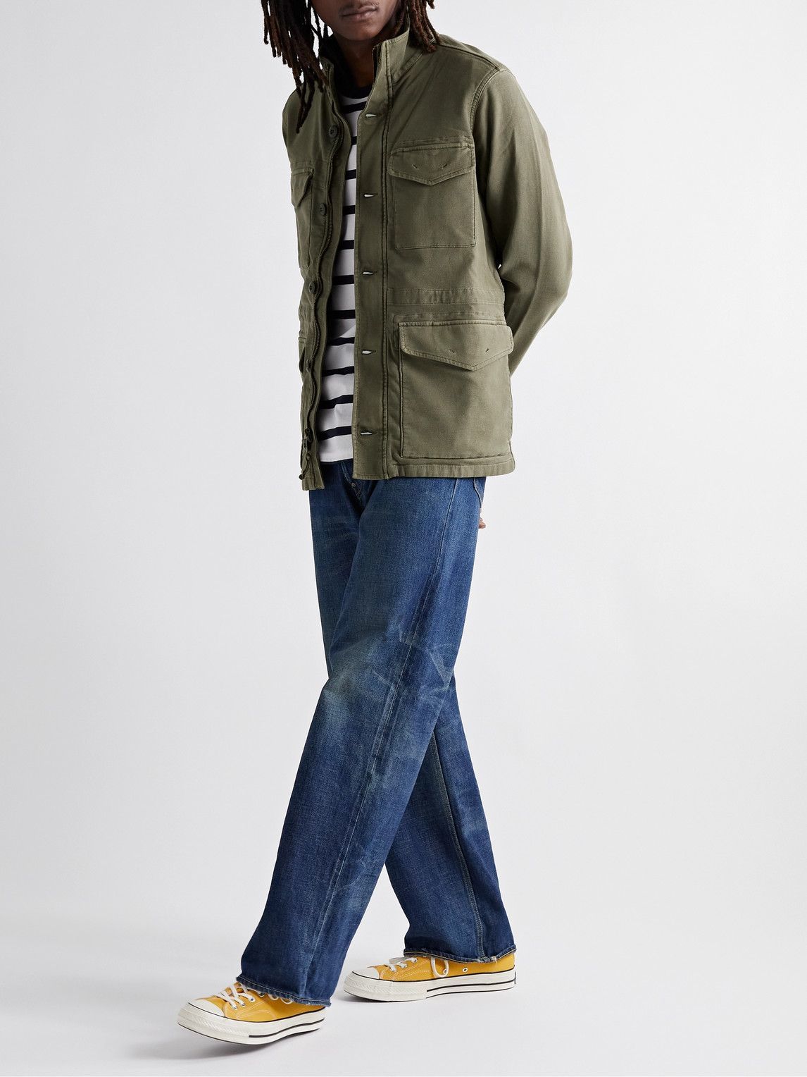 Faherty - M-65 Cotton-Blend Terry Field Jacket - Green Faherty