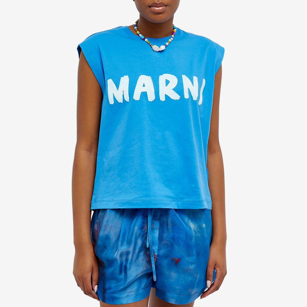 Marni Women's Logo Tank Top in Neptune Marni